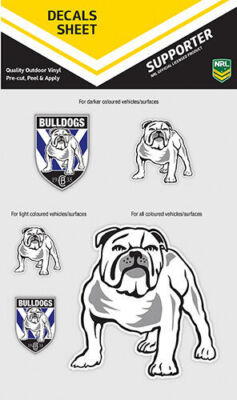 Official NRL Canterbury Bulldogs iTag UV Car Bumper Decal Sticker Sheet ...