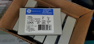 G.E. THHQL1120AF2 MOD.3 22KAIC PLUGIN ARC FAULT CIRCUIT BREAKER - LOT ...