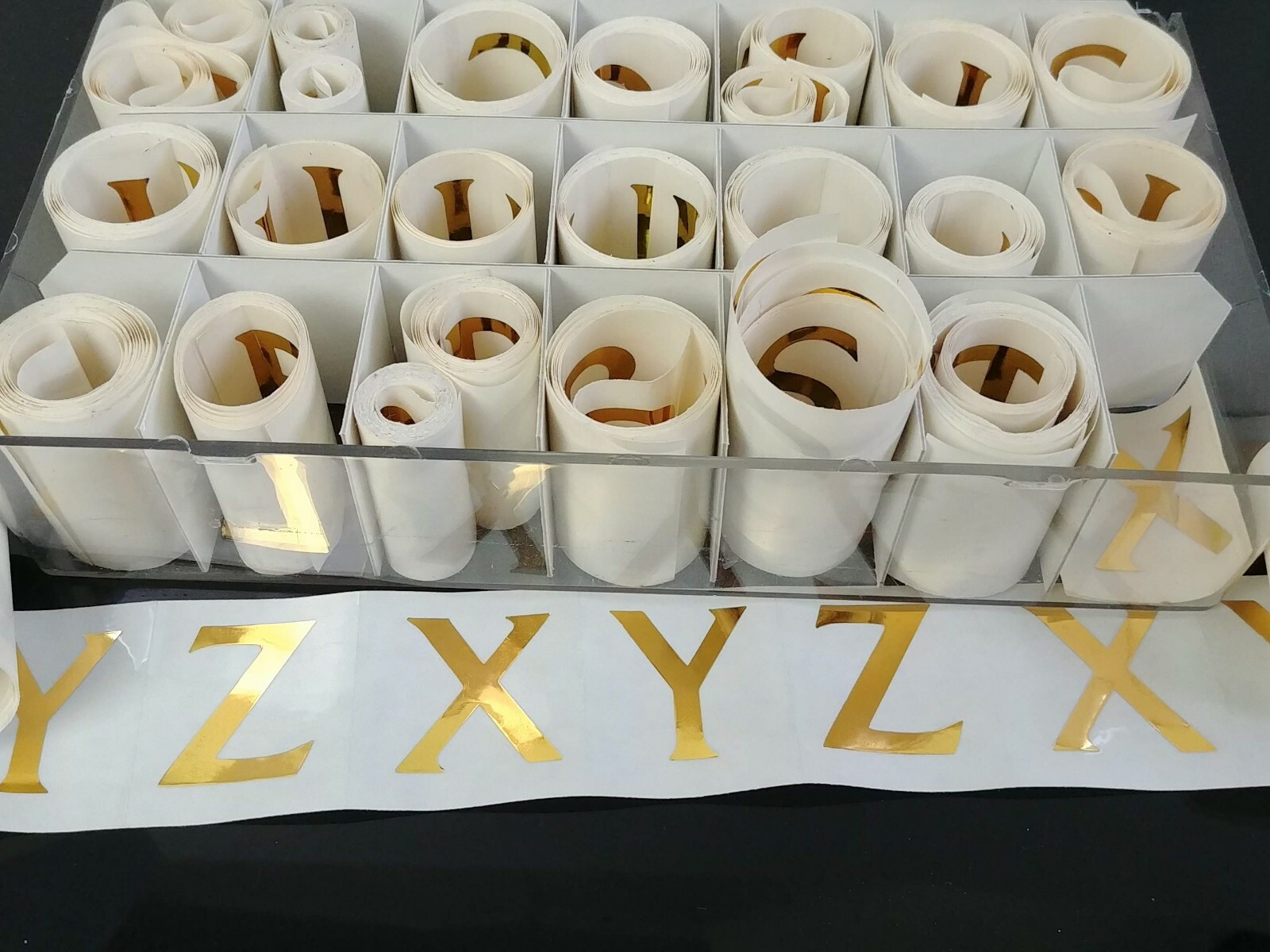 Vtg 575 Gold Letters Scrapbooking Supply Sticky Back On Clear 1 1/2" In ...