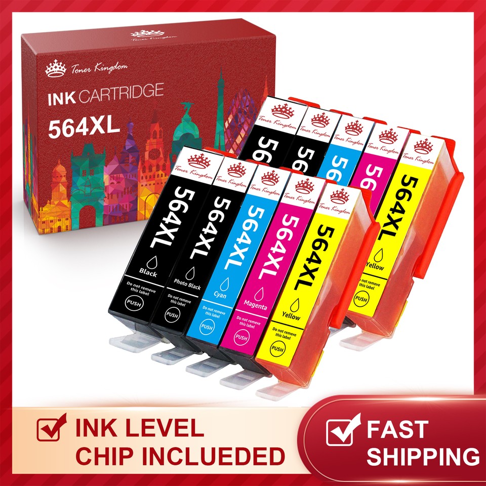 564XL Ink Cartridge for HP Photosmart 5510 7510 7525 Deskjet 3520 3522 ...