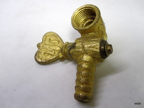 Antique Ornate Cast Brass Gas Valve Handle w/ Barbed fitting 5/8"-18 ...