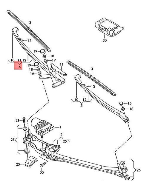 Genuine VW PASSAT Touareg B7 Aero Wiper Arm LHD 7L0955408E for sale ...