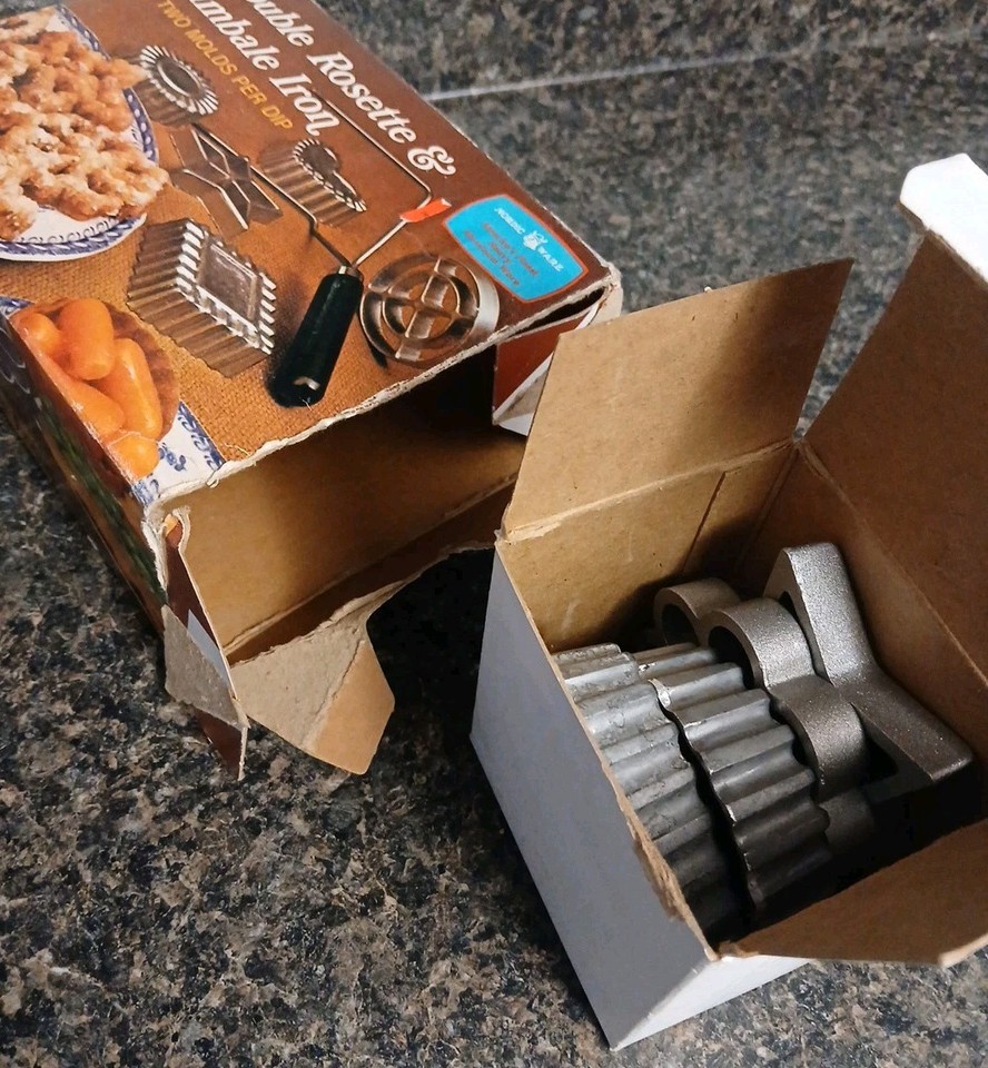 VTG Nordic Ware Double Rosette & Timbale Iron 4 Molds Original Box ...