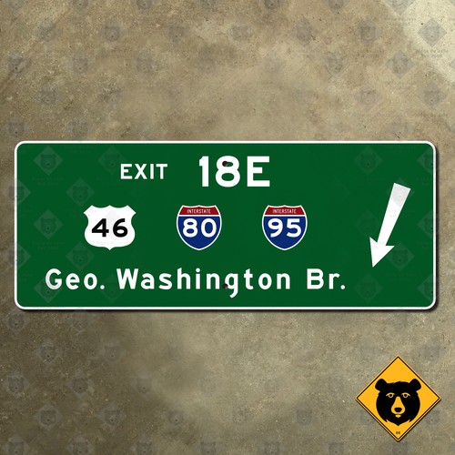 New Jersey highway George Washington Bridge road sign exit 18E turnpike ...