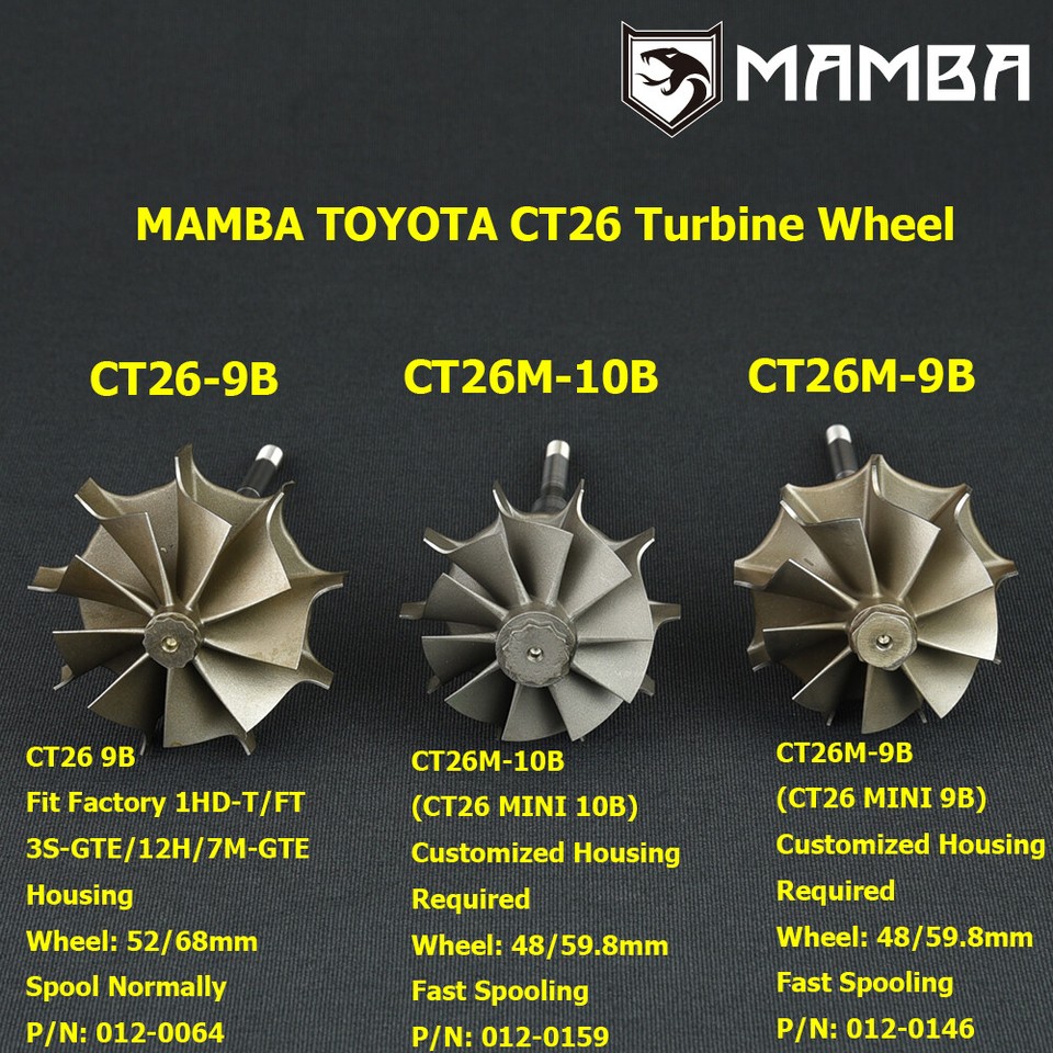 MAMBA 9-6 Heavy Duty CT26M-GTX2867 Turbocharger For TOYOTA 1JZ-GTE 2.5T ...