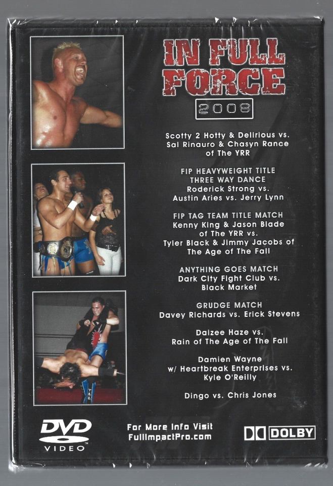 FIP In Full Force 2008 DVD Full Impact Pro Wrestling AEW WWE Indy NXT ...