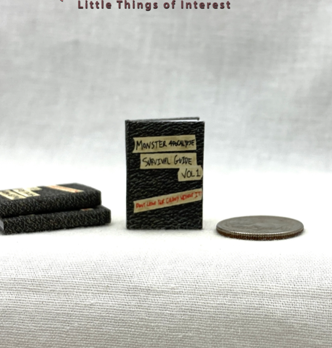 MONSTER APOCALYPSE SURVIVAL Guide 1:12 Scale Miniature Readable ...