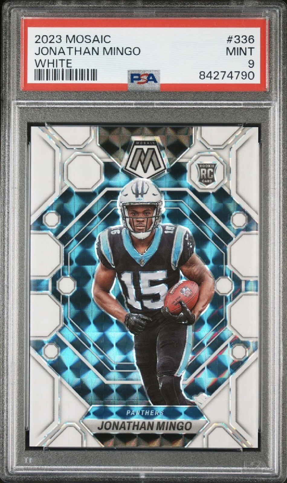 2023 Mosaic PSA 9 Jonathan Mingo White #336 - Carolina Panthers 22/25 ...
