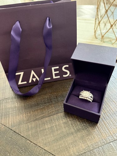 Zales 4 CT. T.W. Engagement Quad Princess-Cut Diamond Three Piece ...