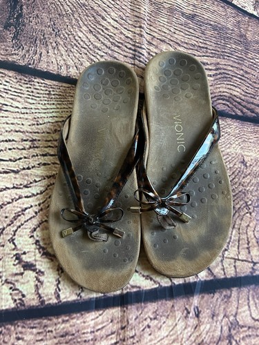 Vionic Sandals Womens 9 Brown Bella II Slip On Tongs BELLAII/TVW1115-2 ...