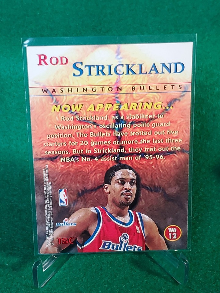 1996-97 Topps Stadium Club Welcome Additions #WA12 Rod Strickland ...
