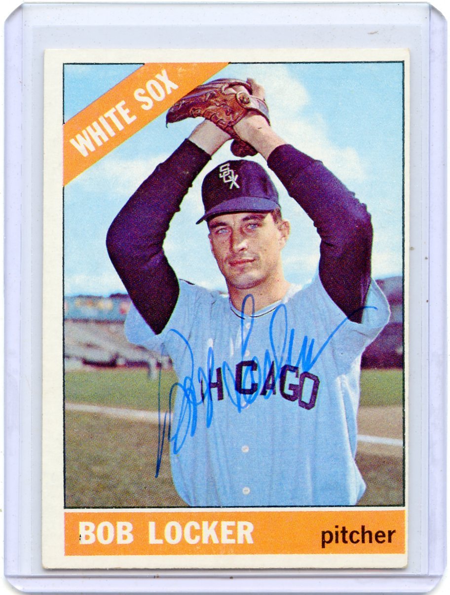 1966 TOPPS BASEBALL #374 BOB LOCKER AUTOGRAPH, CHICAGO WHITE SOX 061518 ...
