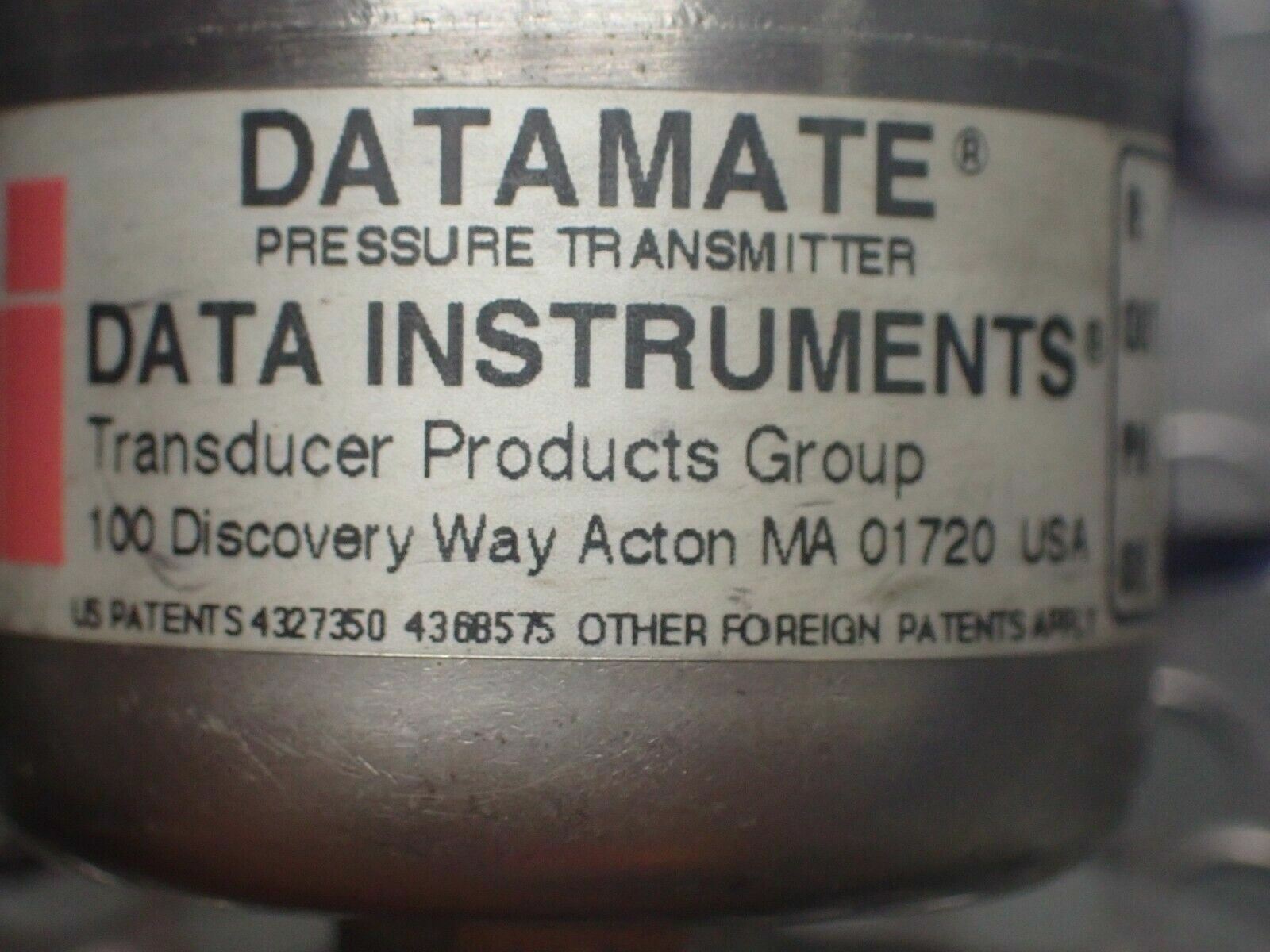 Datamate 9303005 0-200PSIS 4-20mA Pressure Transmitters Used Warranty ...