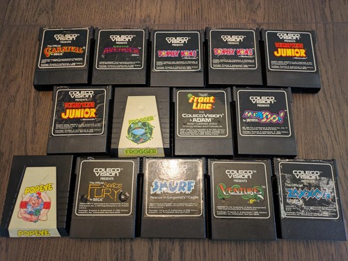 Colecovision game lot (Frogger, Front Line, Popeye, Zaxxon, Mr. Do ...