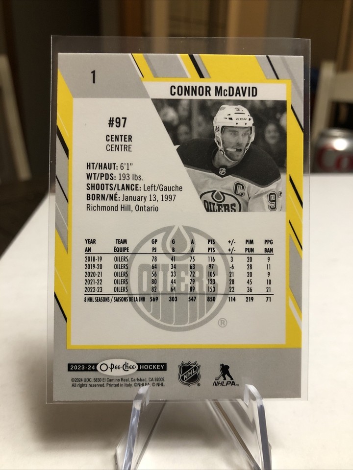 2023-24 Upper Deck O-Pee-Chee Yellow Border #501 Connor McDavid ...