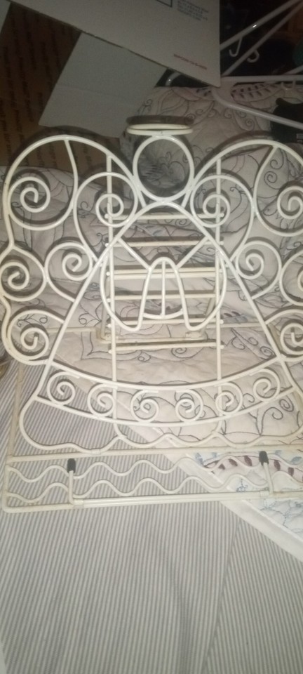 Vintage Angel Cookbook Stand Kitchen White Metal Recipe Book Holder ...