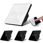 LED light Touch Switch EU/UK Tempered Glass Panel Sensor Wall lamp ...
