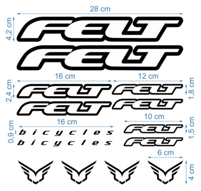 Felt Die-Cut Decals Stickers Bicycle Graphics Autocollant Aufkleber ...