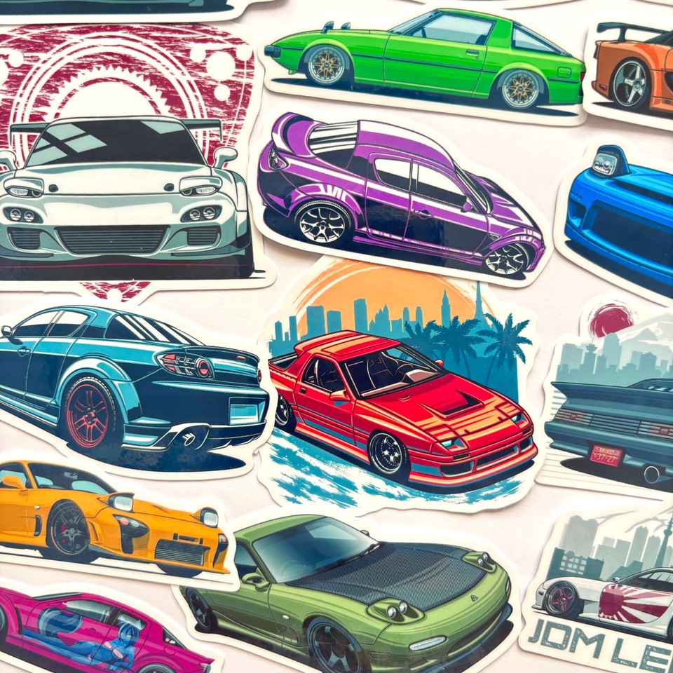 23pc Japanese Drift Legend Mazda RX7 RX8 Vinyl Stickers JDM sport car ...