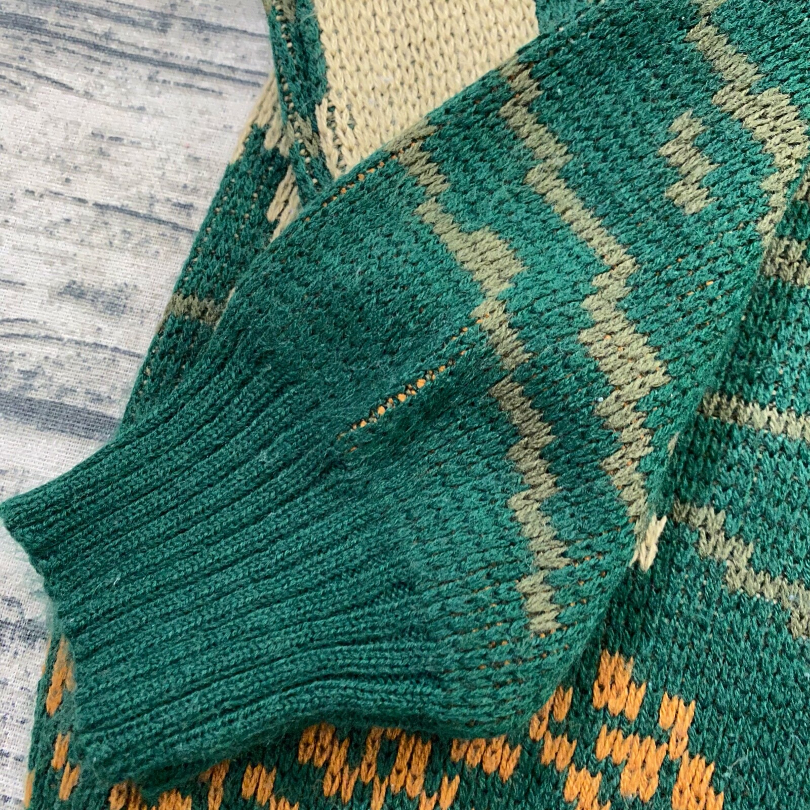 70s Embroidered AOP Art to Wear Knit Sweater Retro De… - Gem