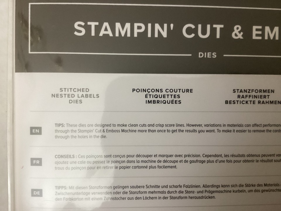 Stampin’ Up Stitched Nested Labels Dies Set Cut & Emboss 149638 | eBay