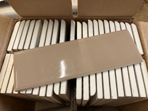 NOS 44 Vintage 70s Florida Tile Mexican Sand 6" x 2" Bullnose Ceramic ...