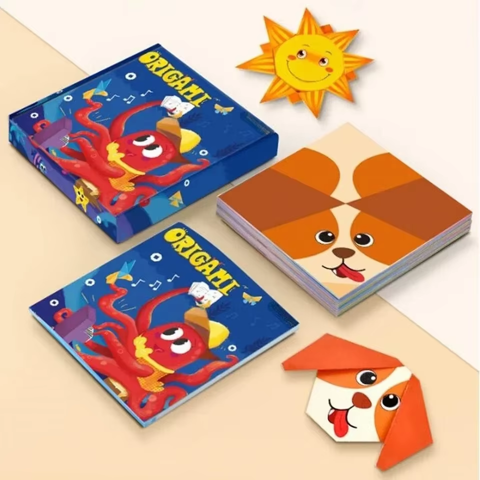 108 Sheets Cartoon Animal Origami Paper Kids DIY Craft Handcraft Toys ...