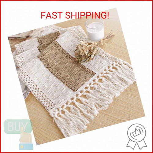 FEXIA Boho Table Runner for Christmas Home Decor with Tassels 72 Inches ...