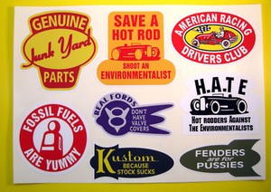HOT ROD Retro vintage Sticker Decal set Ford Chevy | eBay