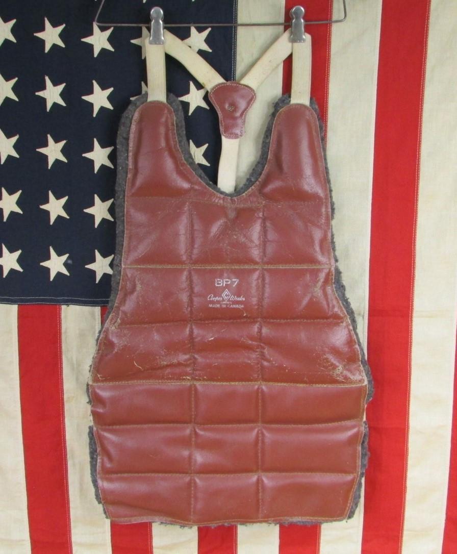 Vintage 1940s Cooper Weeks Hockey Goalie Chest Guard Protector Baseball ...