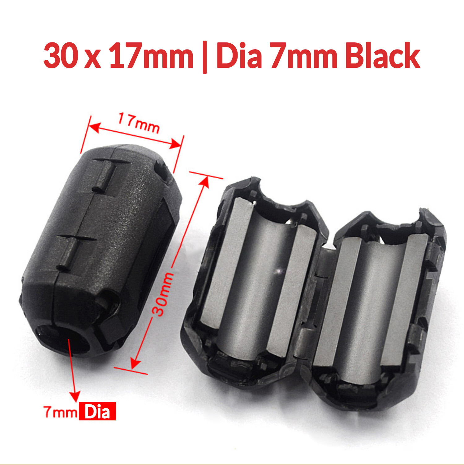 Clip On Ferrite Core Anti Radio Interference Noise EMI RFI Clip Cable ...