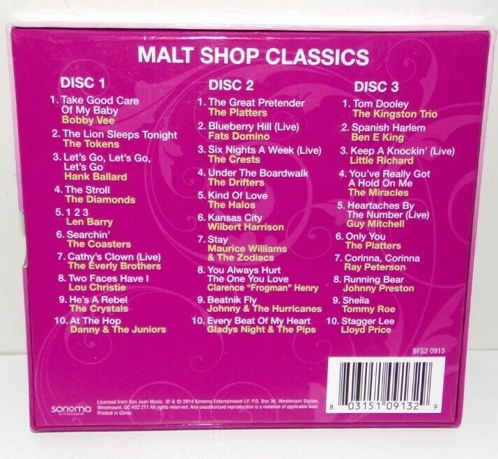 Malt Shop Classics [Canada 2015] by Various Artists (CD, Aug-2015) Used ...