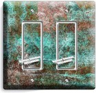 RUSTED BRONZE GREEN PATINA RUSTIC LOOK LIGHT SWITCH OUTLET WALL PLATE ...