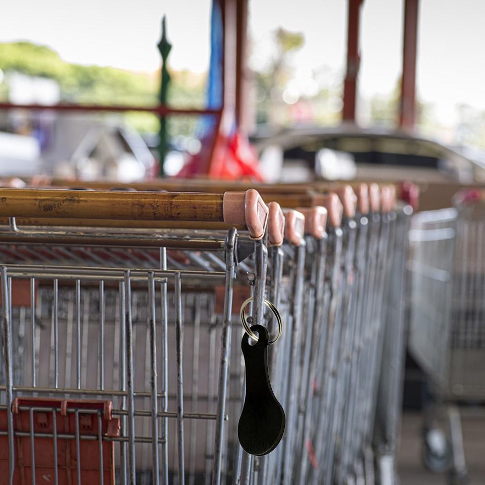 Grocery Cart Token Hook Coin Holders Bottle Opener for Men Women (Black ...