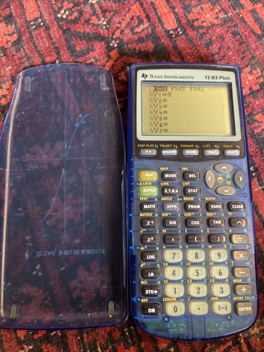 Texas Instruments TI-83 Plus Graphing Calculator & Cover Clear Blue ...