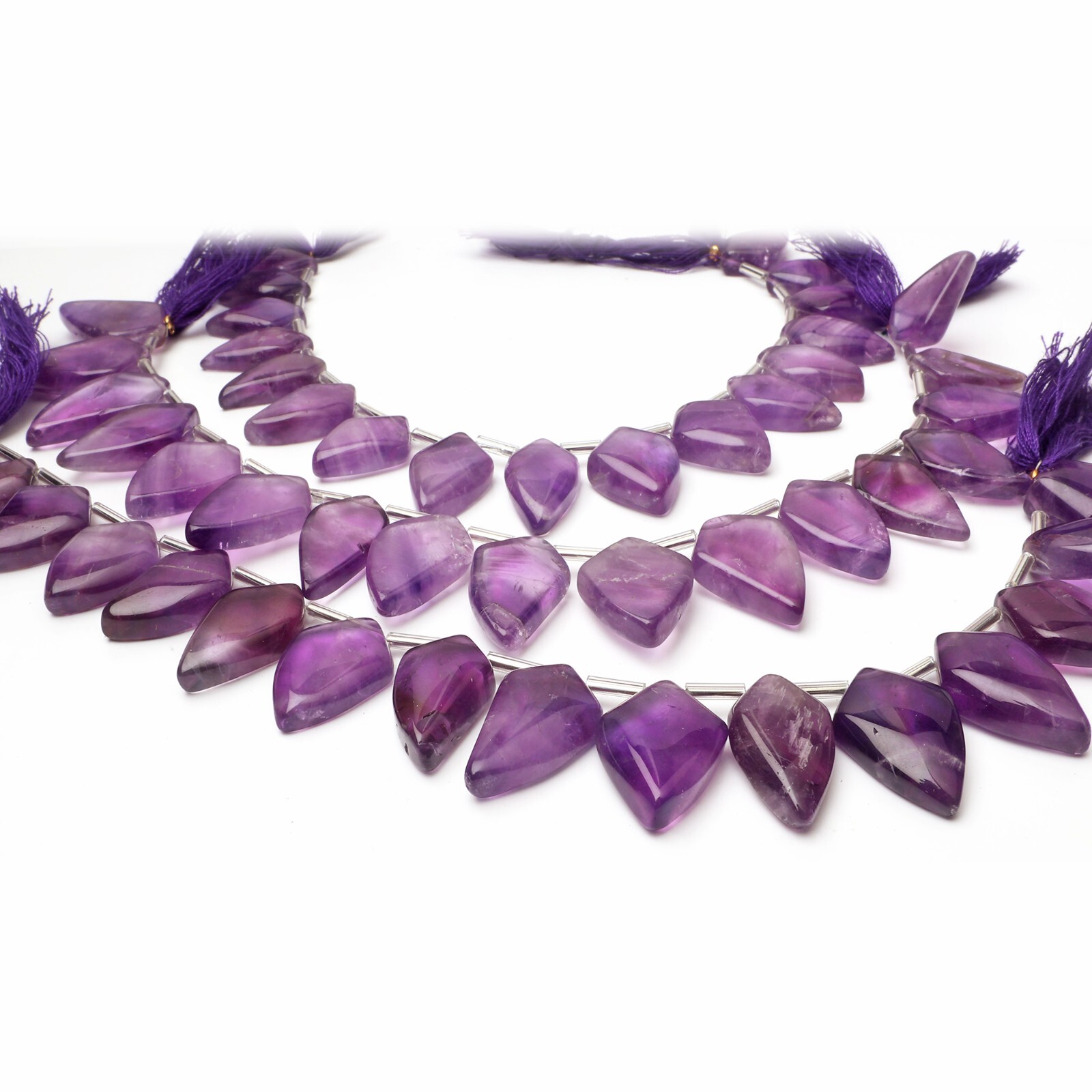 Natural Amethyst Smooth Shield Shape 8 Inch Strand 9x13-11x16 MM ...