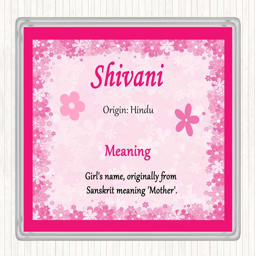Shivani Name Meaning Drinks Mat Coaster Pink | eBay UK