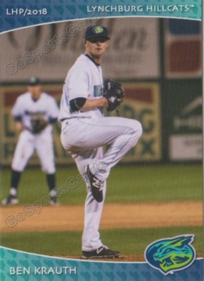2018 Lynchburg Hillcats Ben Krauth RC Rookie Cleveland Indians | eBay