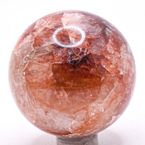 47mm Deep Red Hematoid Fire Quartz Sphere Sparkling Gemstone Mineral ...
