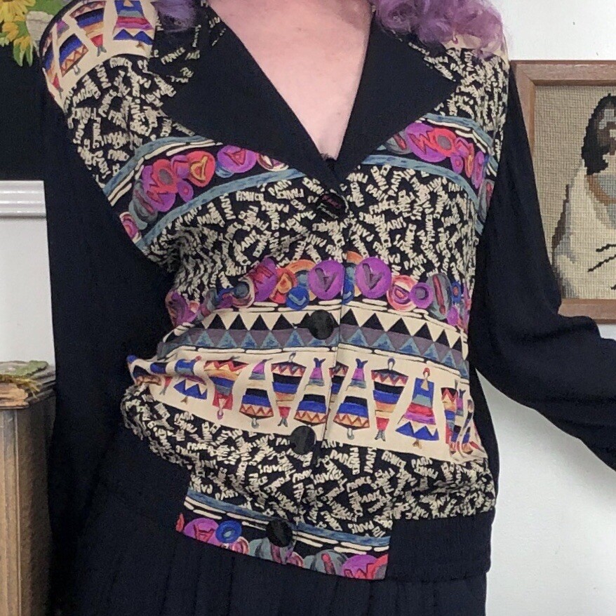 Vintage Carole Little Art to Wear Jacket, 1990s Blaze… - Gem