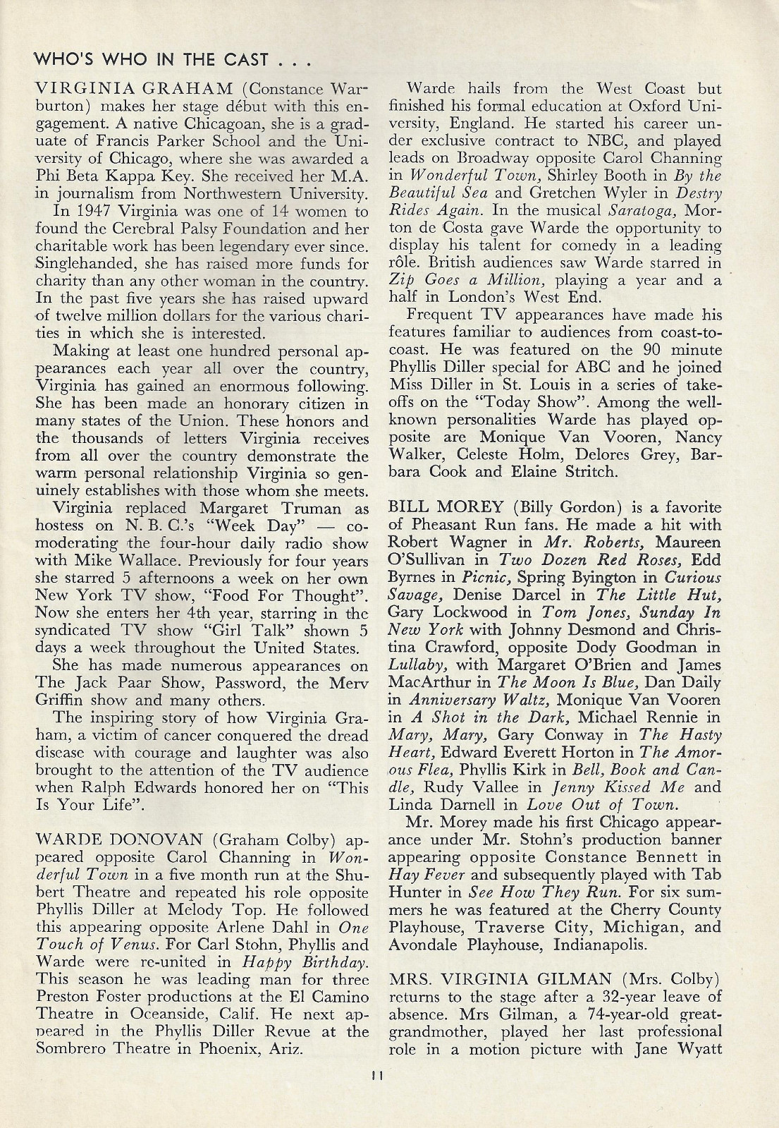 Virginia Graham "LATE LOVE" Warde Donovan / Rosemary Casey 1965 Chicago ...