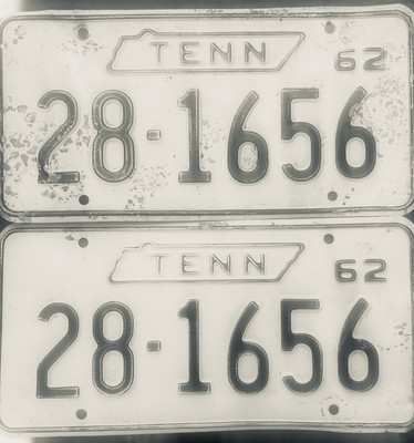 Vintage 1962 s Tennessee License Plates Pair # 28-1656 | eBay