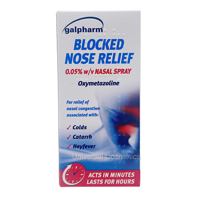 Galpharm Blocked Nose Relief Nasal Spray 0.05% w/v Colds Catarrh | eBay UK