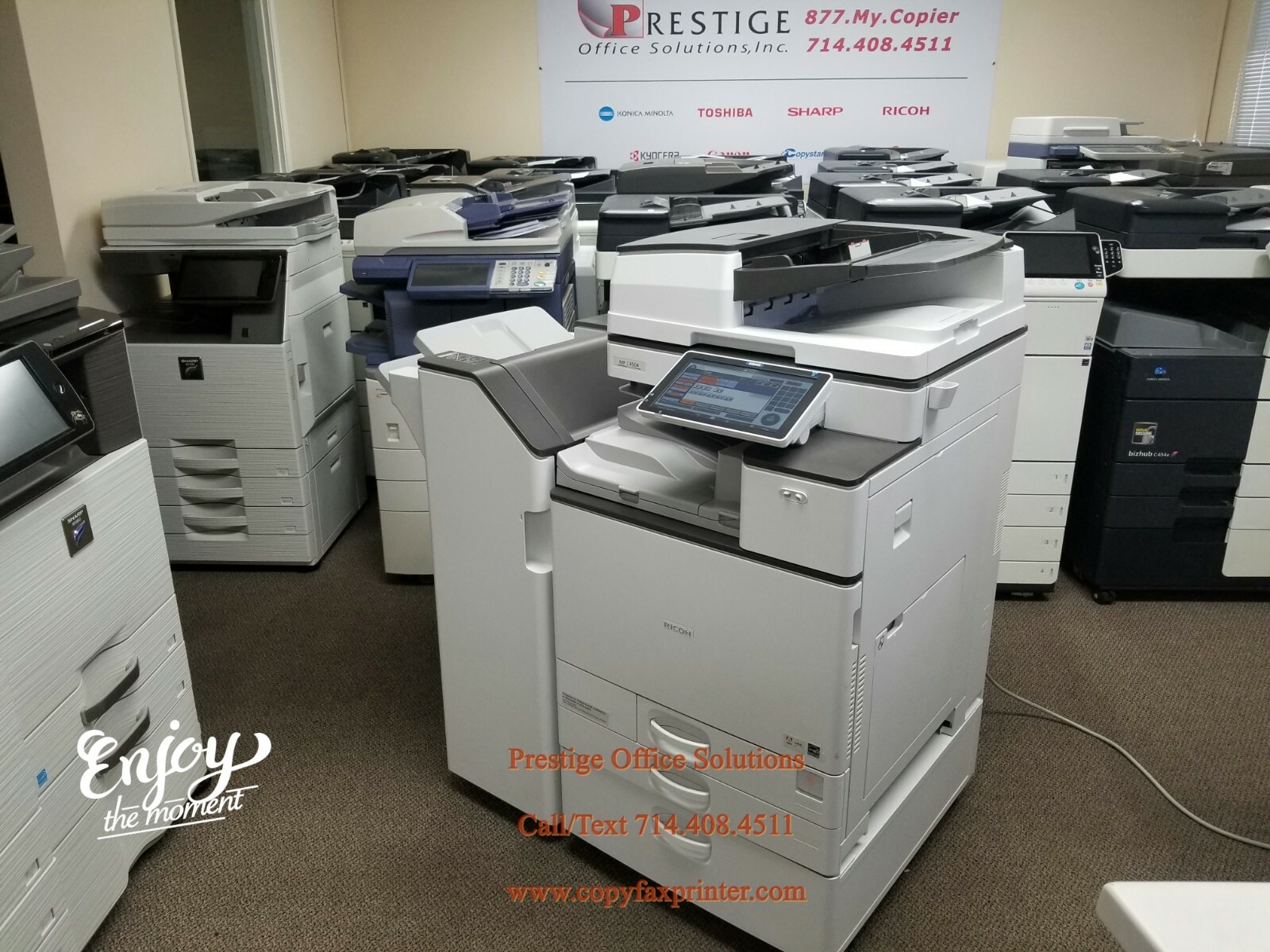 Ricoh MP C4504 Copier Printer Scanner with Stapling Finisher-Low Meter ...