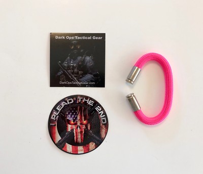 Paracord Bullet Casing Bracelet...NRA....2nd Amendment...Nickel 9mm ...