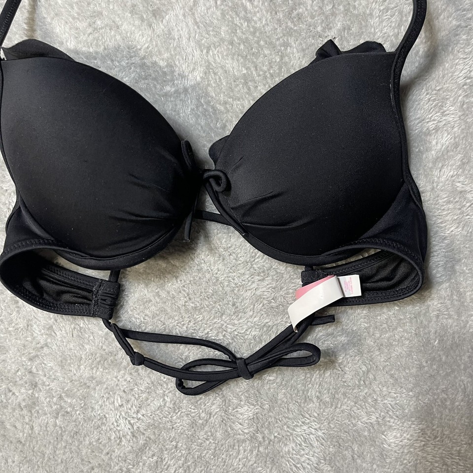 Victorias Secret Bikini Top Womens 32B Halter String Swim Scallop ...