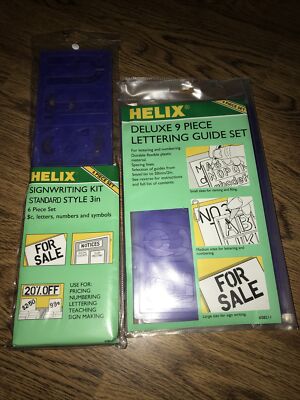 Helix Deluxe Lettering Guide 9-Piece Set+6pc SIGNWRITING Kit Lot ...