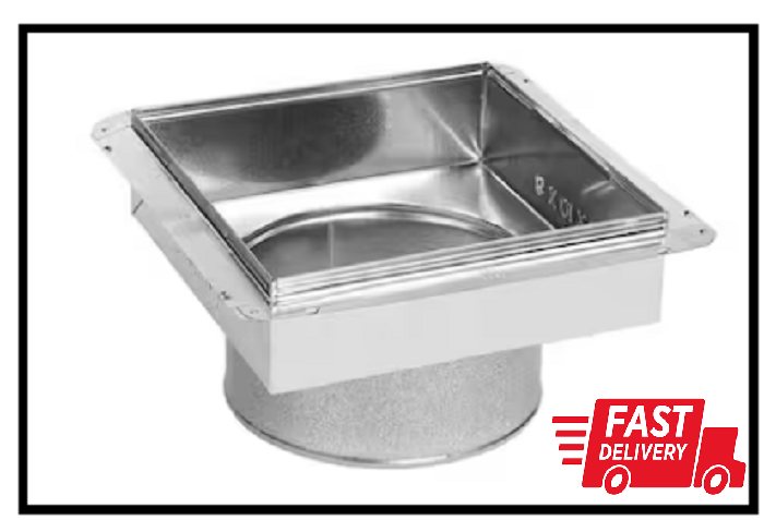 Master Flow 6 in x 6 in to 6 in Durable Steel Ceiling Register Box ...