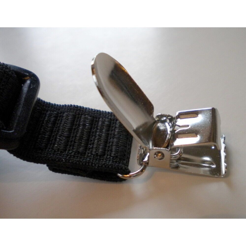 3/4" Black Adjuster..Stirrups Boot Biker Motorcycle Pants Clips Clamps ...