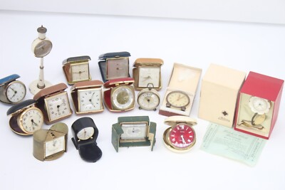 F x15 Vintage Collection Of Mechanical Travel Clocks Inc Boxed Roamer ...